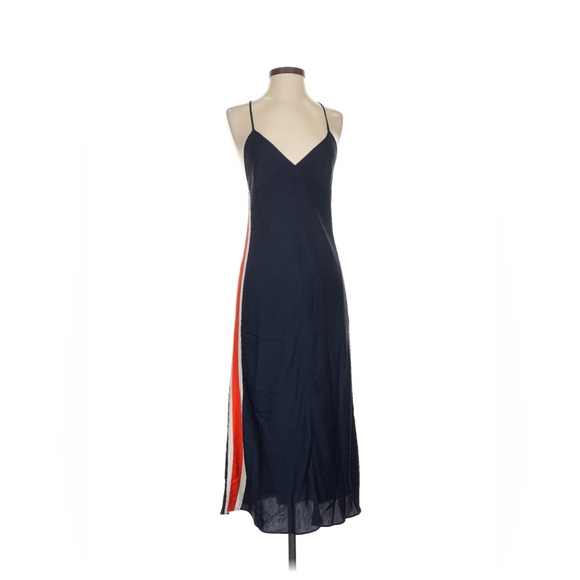 Milly | Dresses | Milly Blue Slip Dress With Side Stripes Size 4 | Poshmark